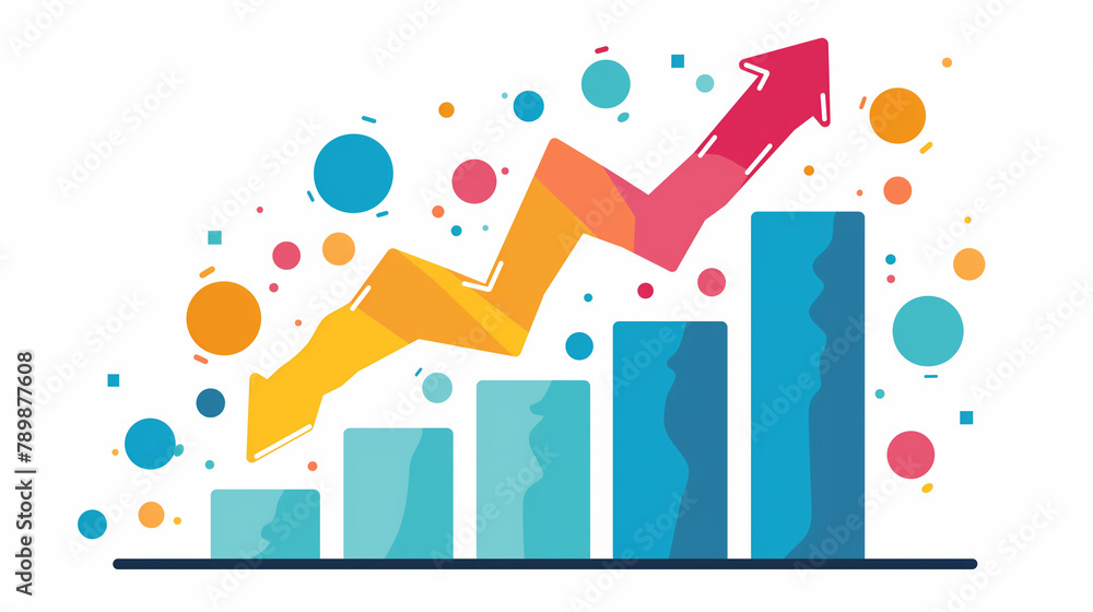 no background，Chart reflecting growth, sense of technology, blue ...