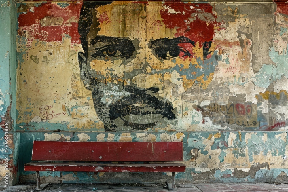 Against the backdrop of faded memories, the mural stands as a beacon of ...