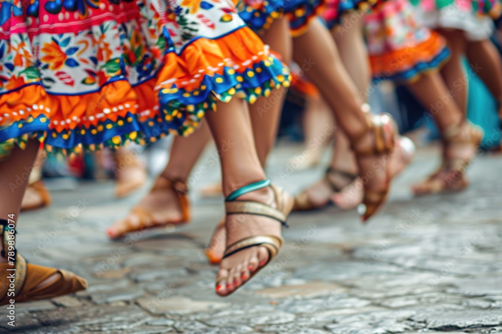 Colorful skirts and dancing feet at a traditional Brazilian festival ...