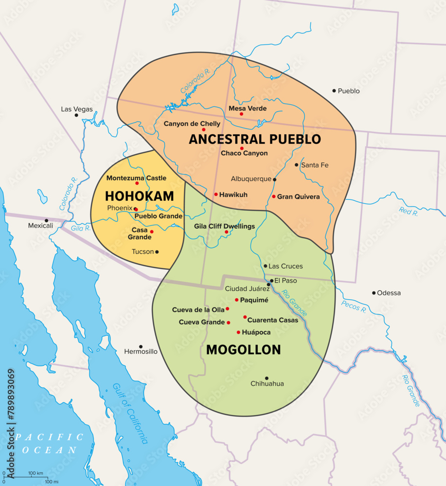 Image vectorielle Stock Oasisamerica, a cultural region of Indigenous ...