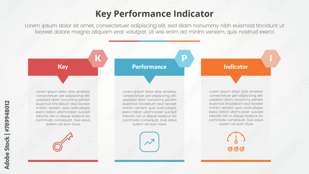 KPI key performance indicator model infographic concept for slide ...