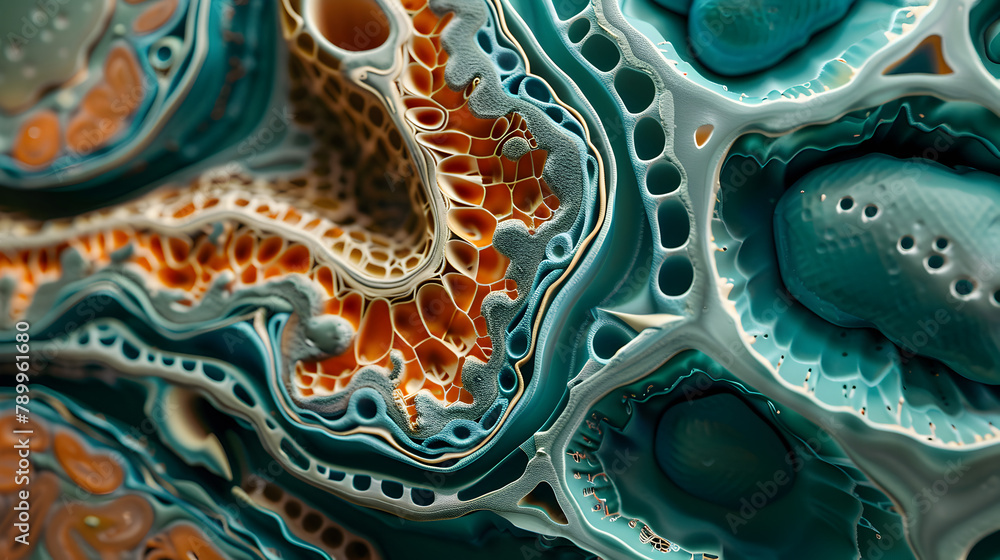 molecule, cell , animal cell, human skin cell, structure, rough ...