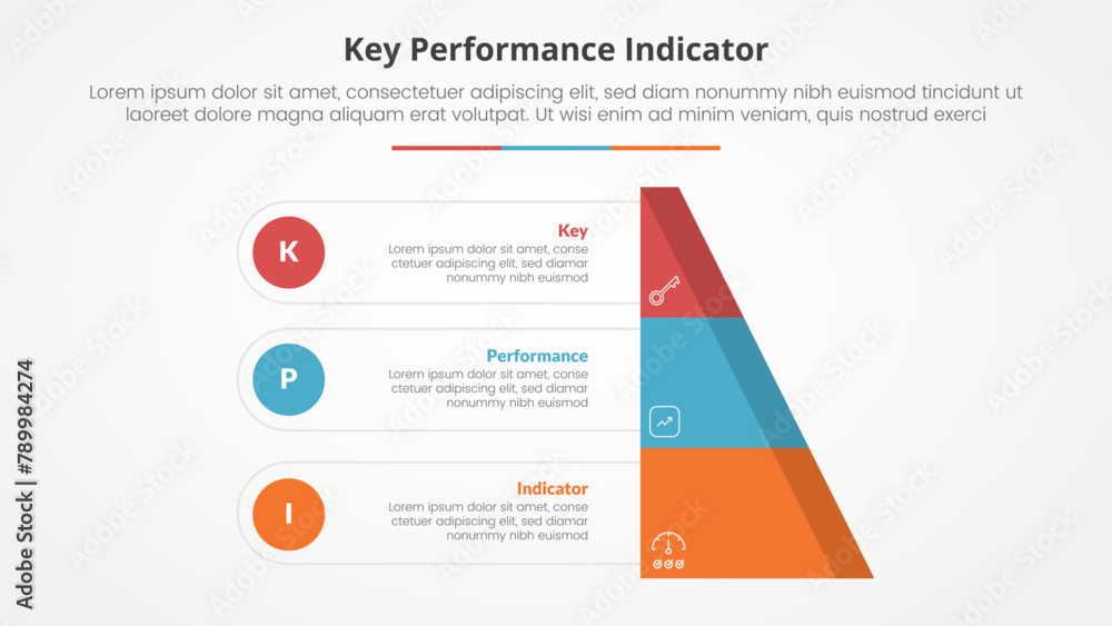 KPI key performance indicator model infographic concept for slide ...