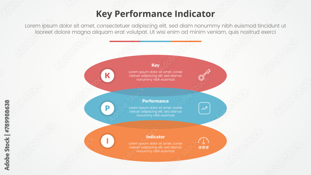 KPI key performance indicator model infographic concept for slide presentation with rectangle ...