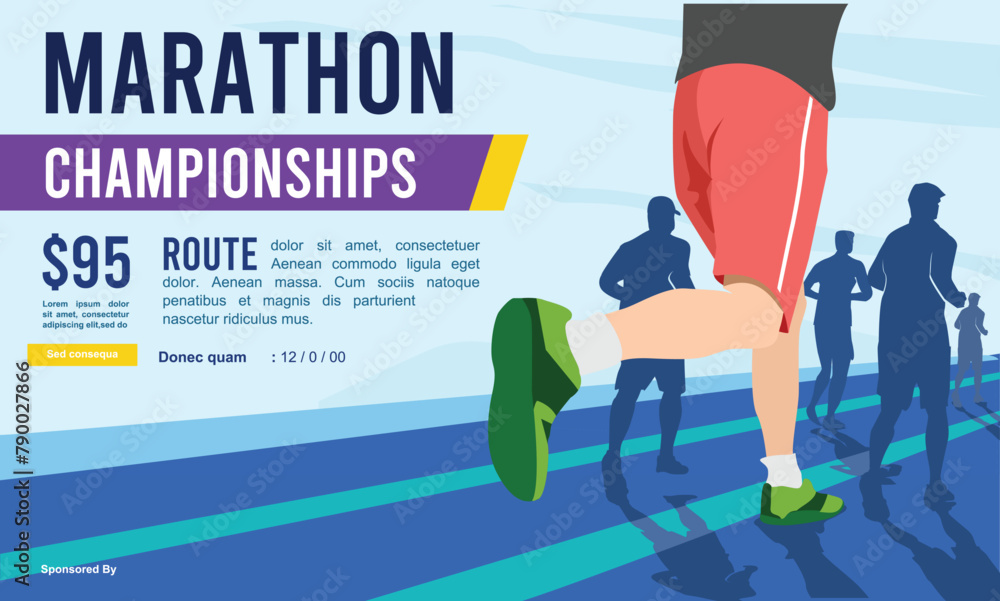 Great and unique vector editable marathon poster background design for ...