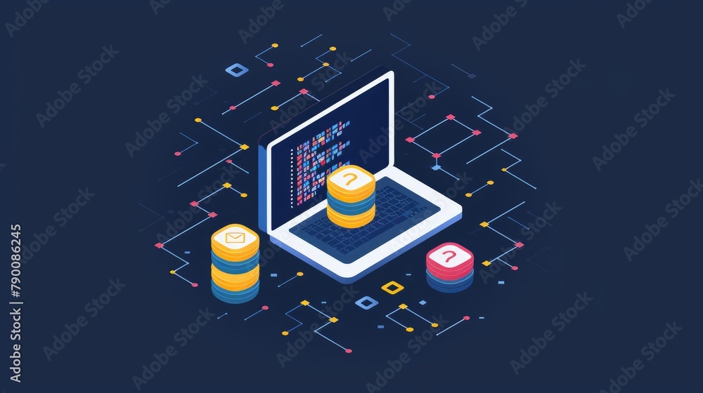 Database system coding with Mysql Stock Illustration | Adobe Stock