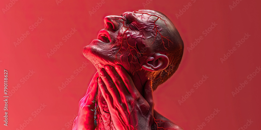 Illustration Stock Shingles Suffering: The Rash and Nerve Pain ...