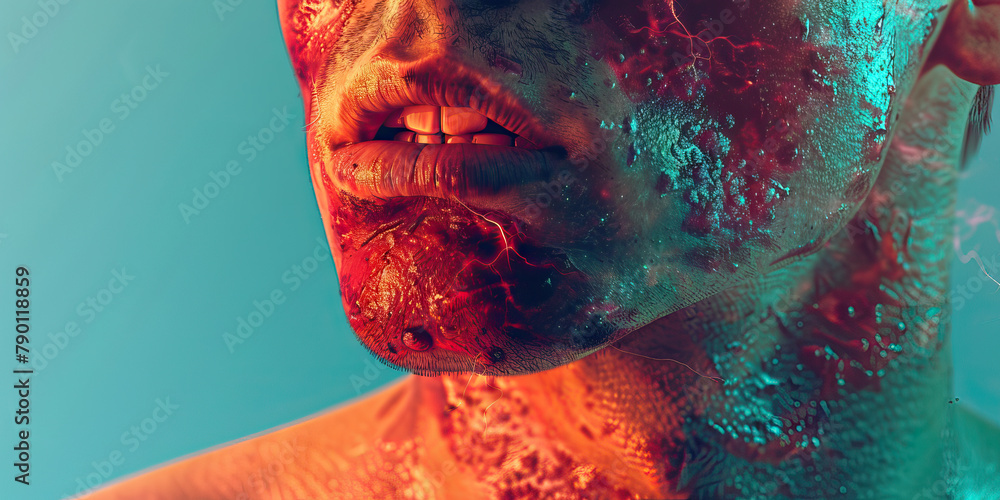 Ilustración de Stock Shingles Suffering: The Rash and Nerve Pain ...