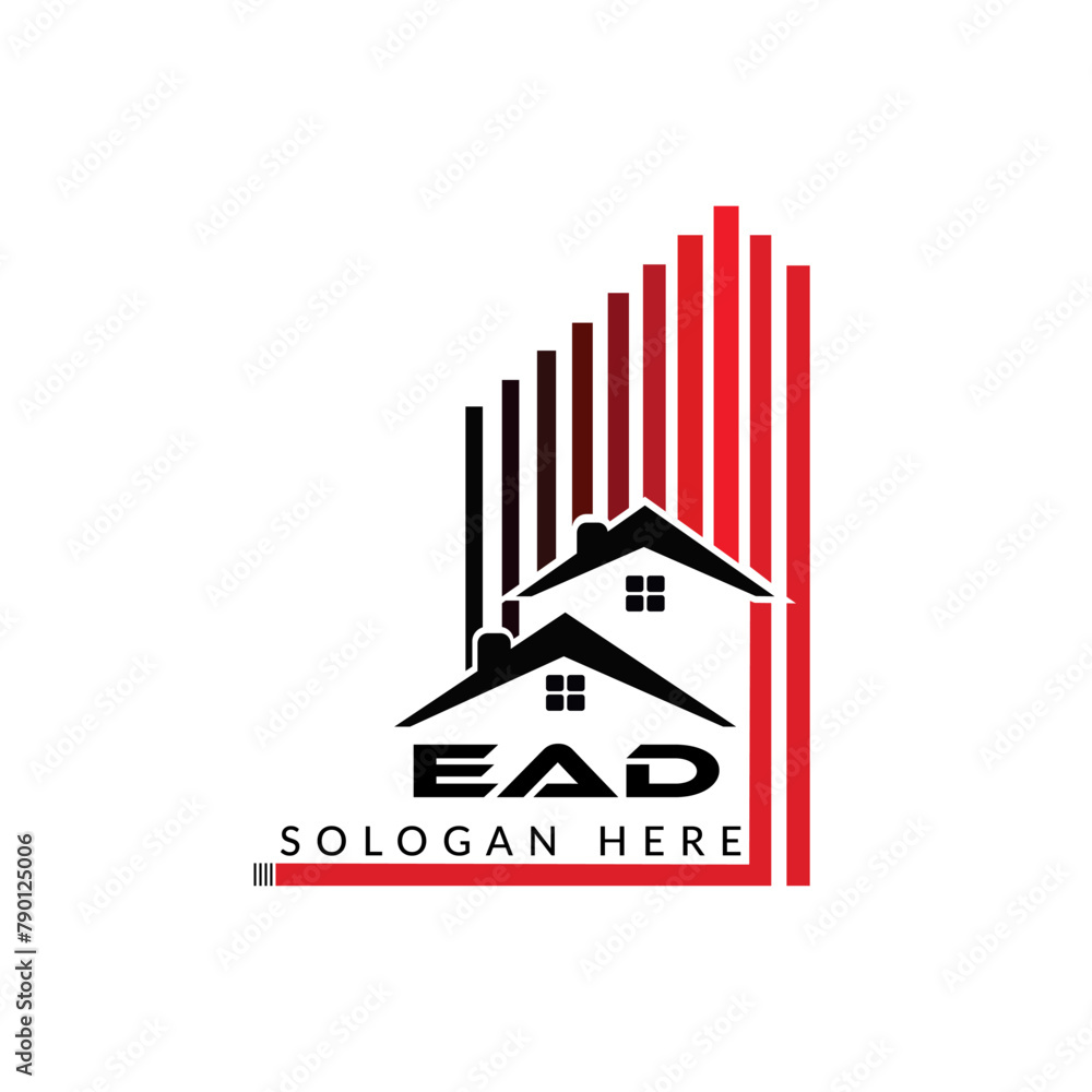 Letter EAD building vector, EAD initial construction. EAD real estate ...