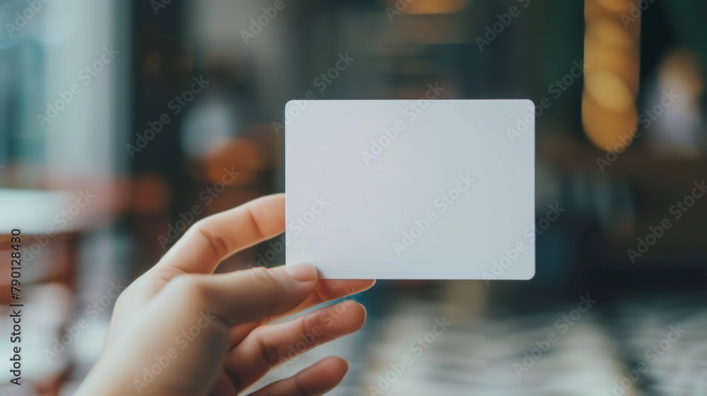 Mockup of blank white card with rounded corners. Plain call-card mockup ...