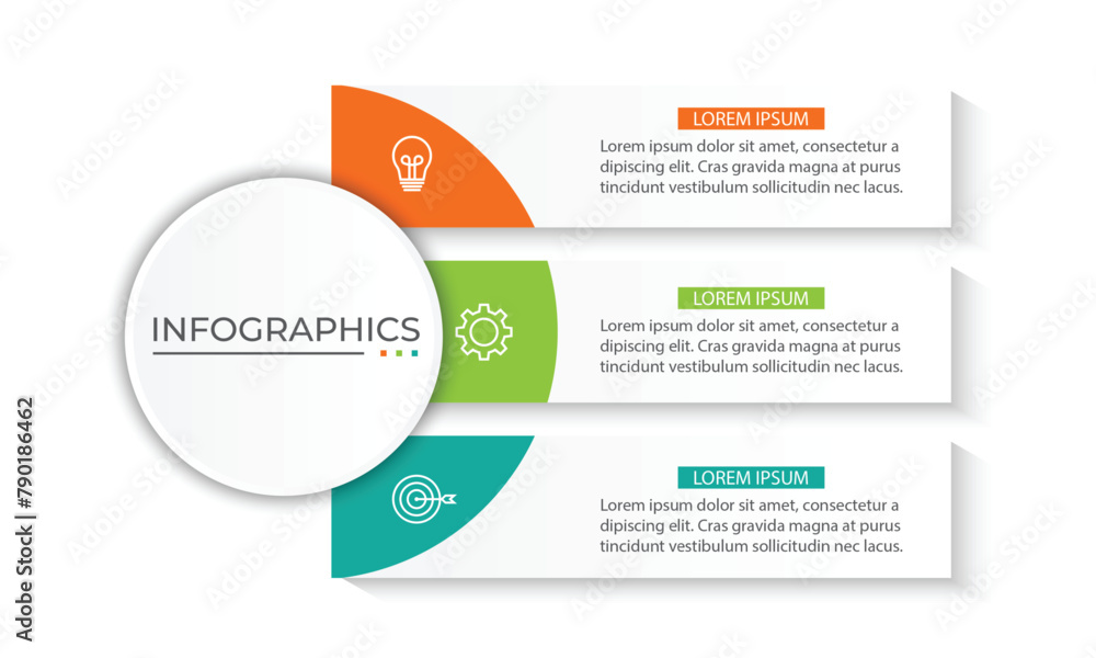 Vector infographic design template with 3 options or steps Stock Vector ...