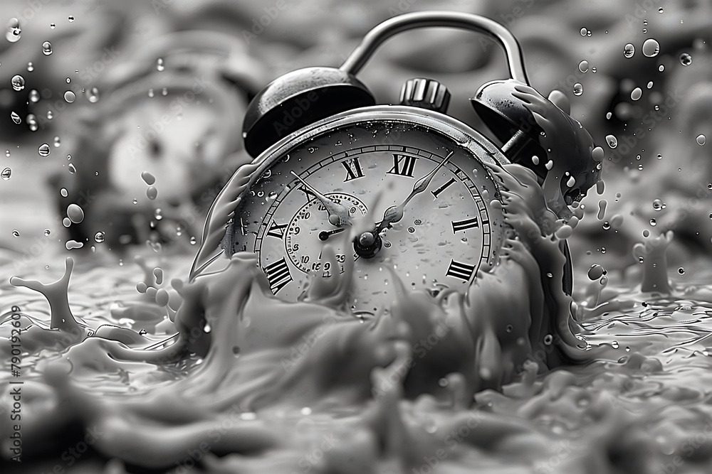Time Warp: Melting Clock Illusion Stock Illustration | Adobe Stock