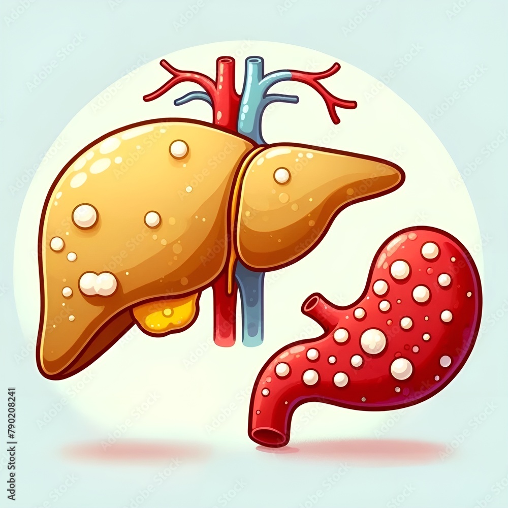 A vibrant cartoon illustration showing a detailed and stylized human ...
