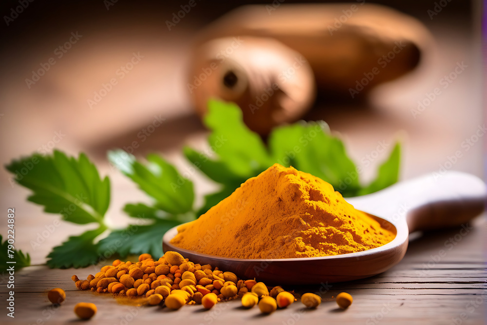 Indian Garam Masala, Haldi Powder, Indian spices, turmeric, Selective ...