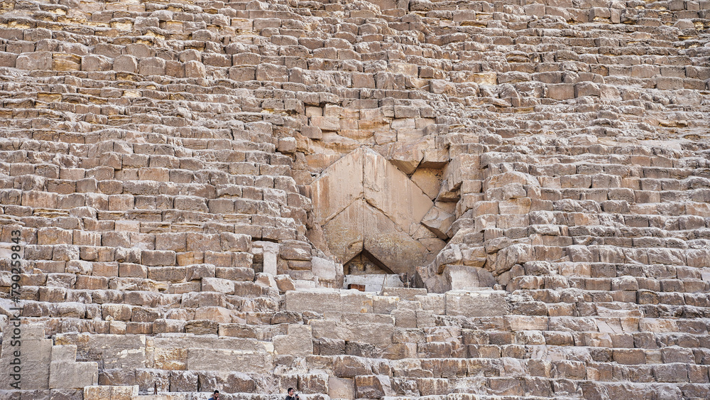 The Original Entrance to the Great Pyramid of Khufu in Giza seen in ...