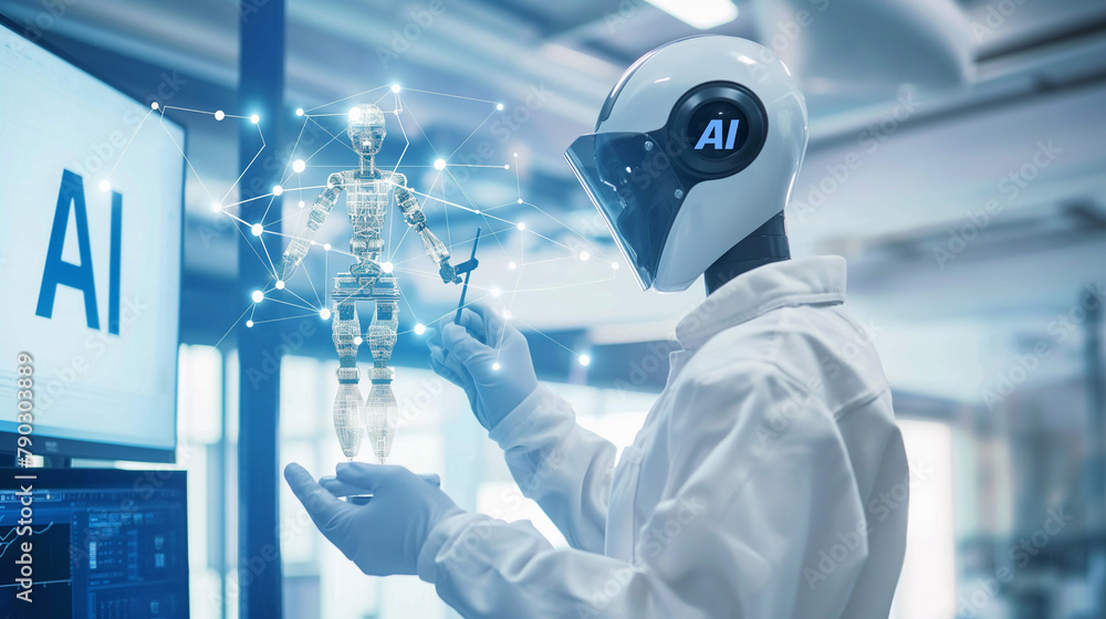 Stock-Illustration „Amidst a modern research facility, a technician ...