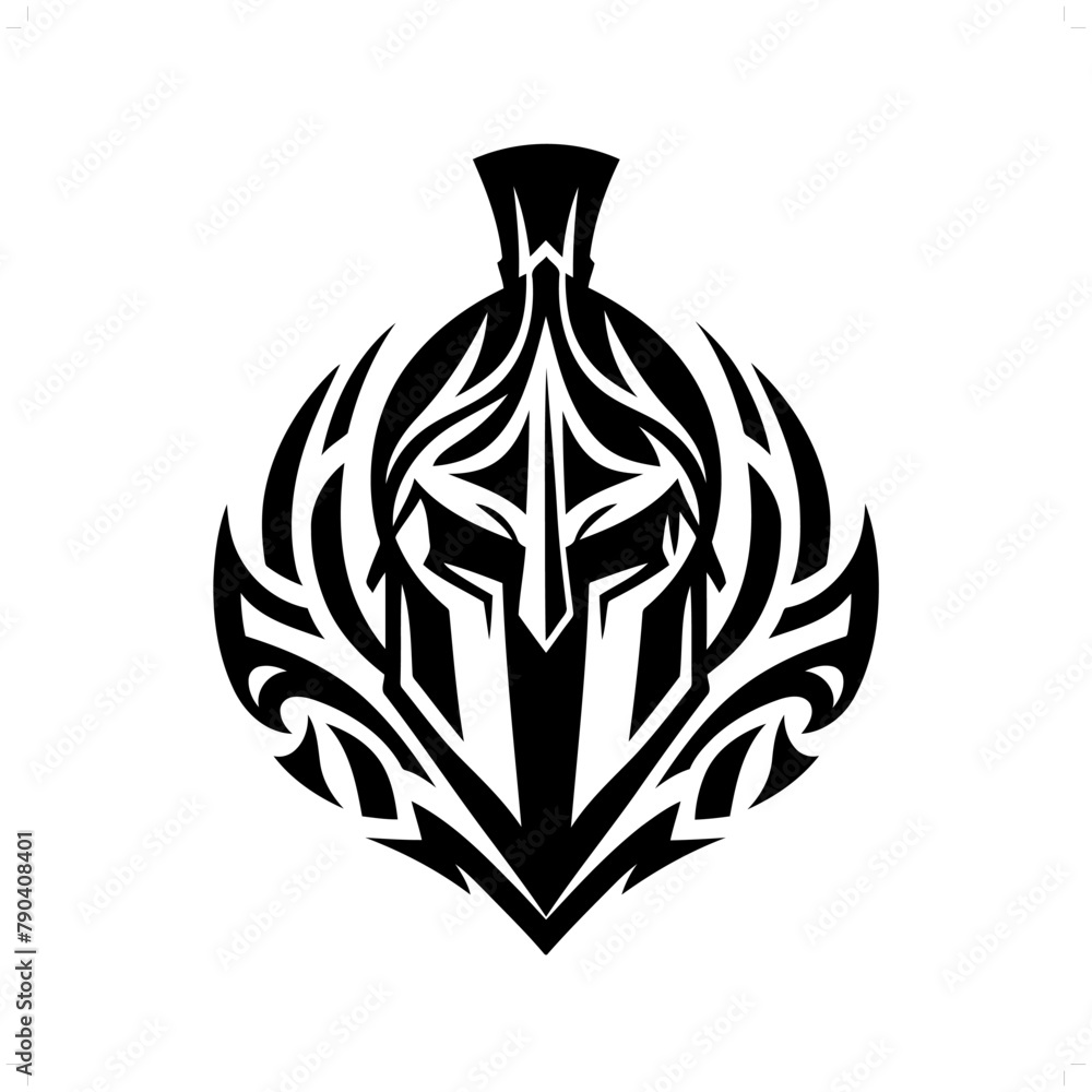 spartan in modern tribal tattoo, abstract line art of people ...