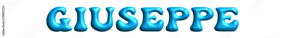Giuseppe - light blue color - name - three-dimensional effect tubular ...