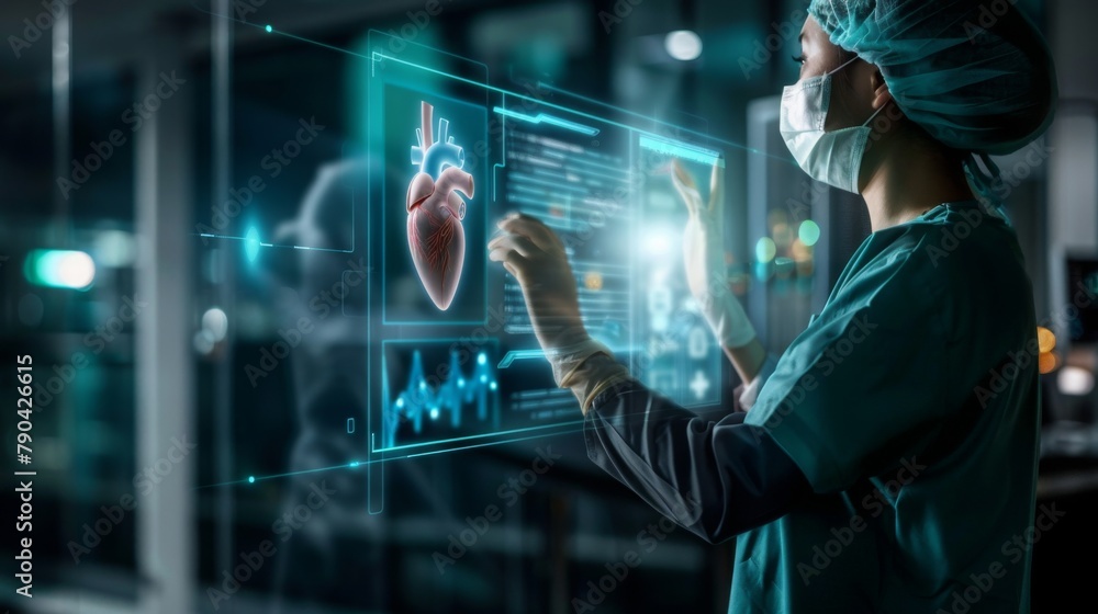 Cardiologist Doctor, Surgeon analyzing patient heart testing result and ...