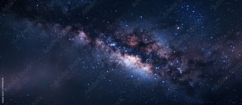 Dark night sky showing a spectacular array of twinkling stars and the ...