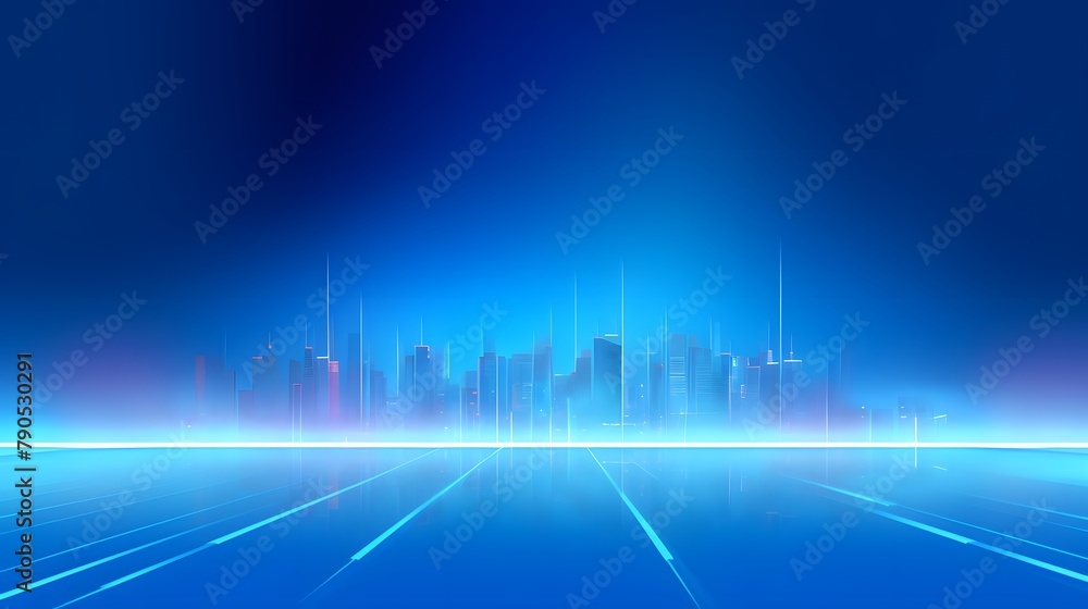 Blue technology background, light blue gradient background with digital ...