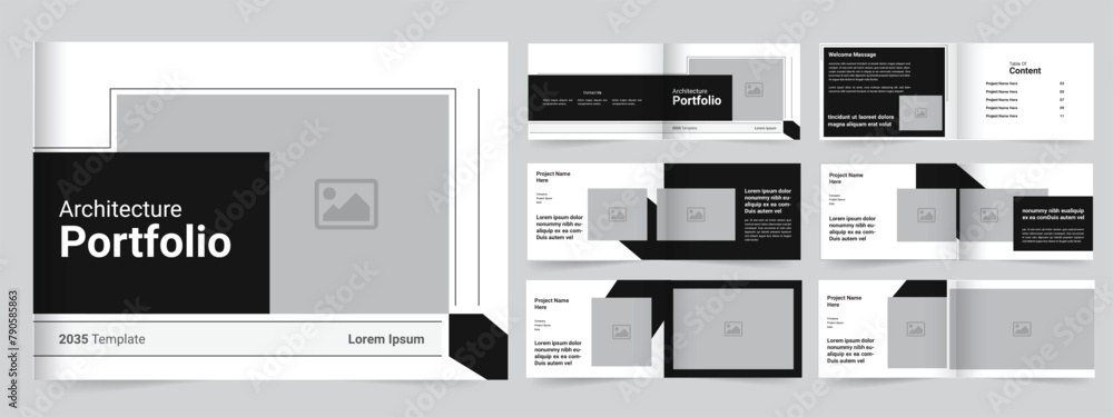 Architecture Portfolio Layout Landscape editable Portfolio Template ...