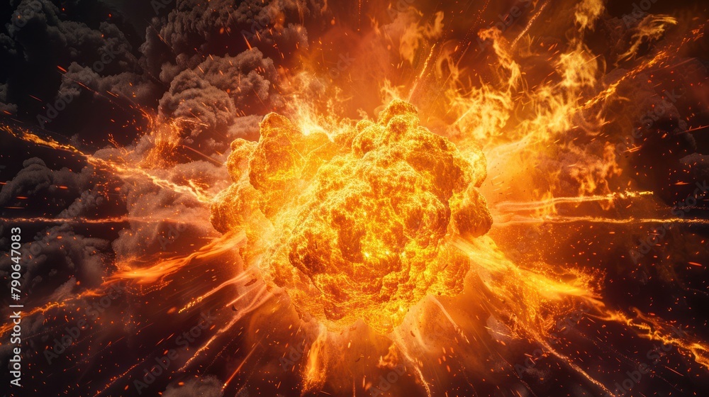 powerful hydrogen explosion, its fiery force captured in a breathtaking ...