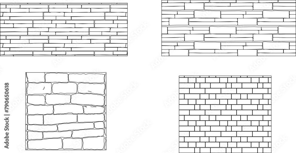 Vector sketch illustration of brick wall stucco texture design baground ...