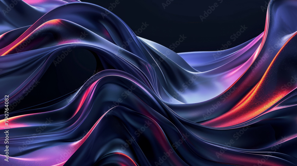 Fluid and Organic Forms Merging in a Modern Dark Art Design Background ...