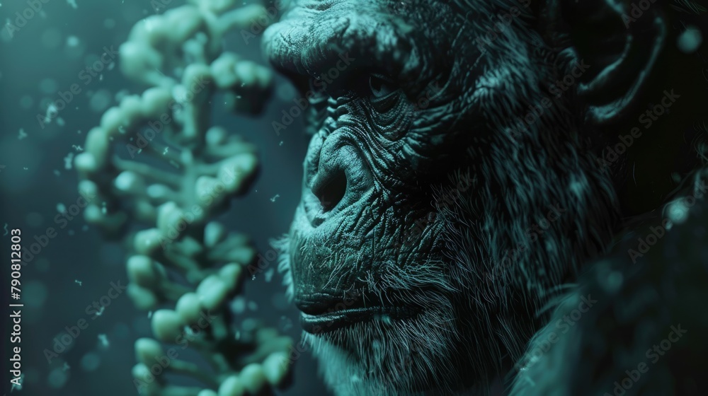 Illustration Stock Darwin's theory. The origin of man from the ape ...