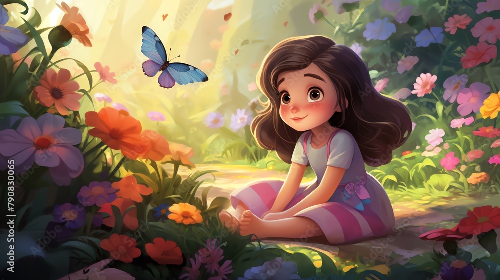 Stock-Illustration „Flowerthemed Childrens Storybook Write and ...