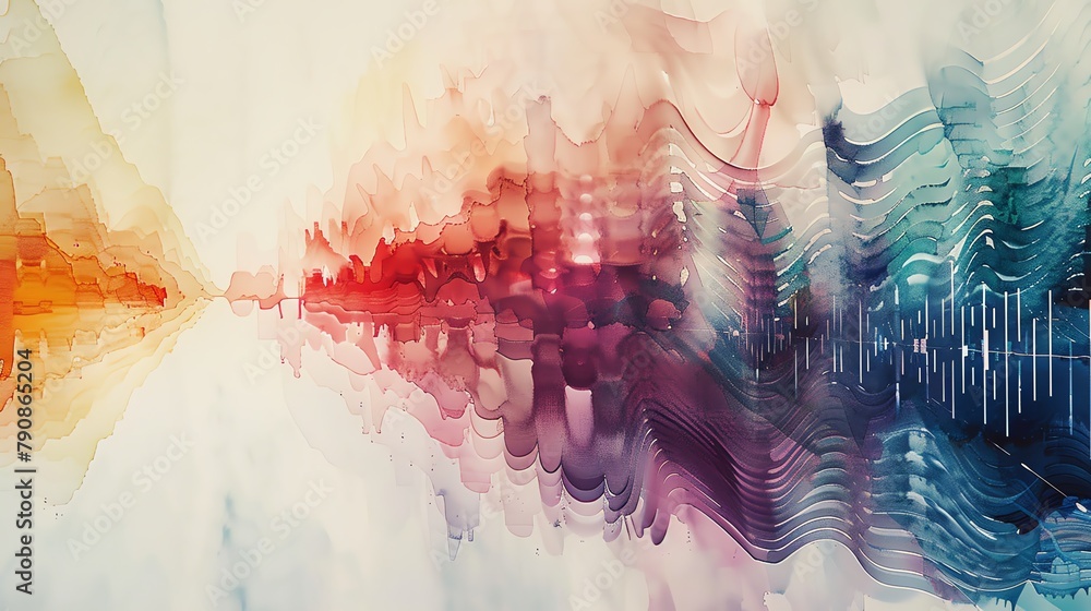 Craft a stunning visual representation of a side-view audio spectrum ...