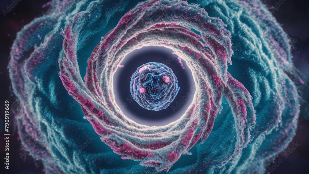 Looking inside the atom nucleus, protons, neutrons, electrons. Atomic ...