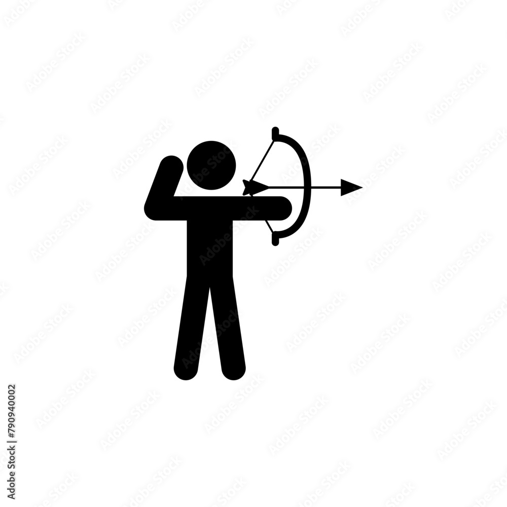 Archer flat vector icon. Simple solid symbol isolated on white ...
