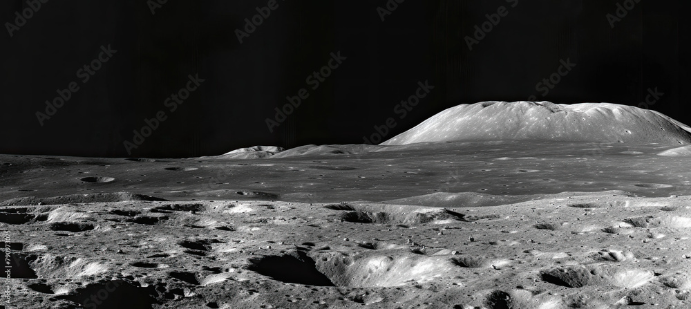 Moon surface lunar landscape Stock Photo | Adobe Stock