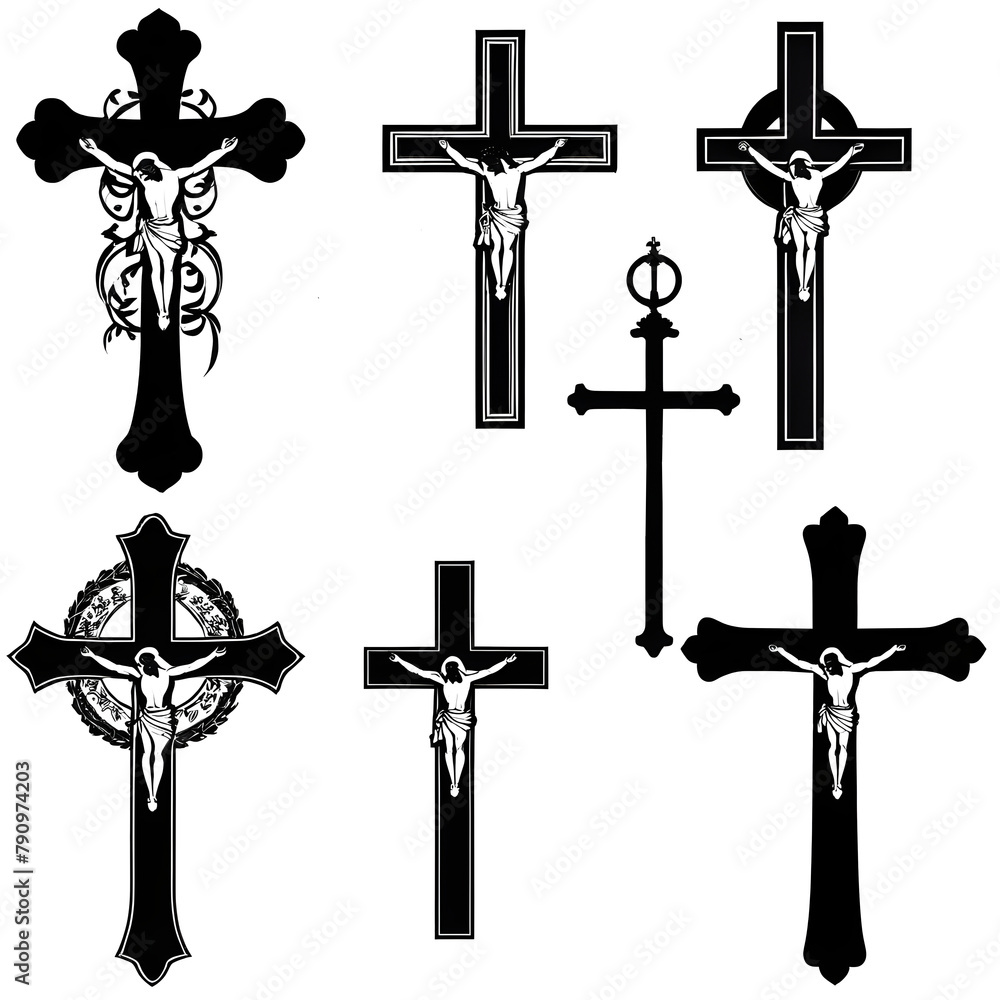 Bundle of 3 religious crosses including Jesus cross and old rugged ...