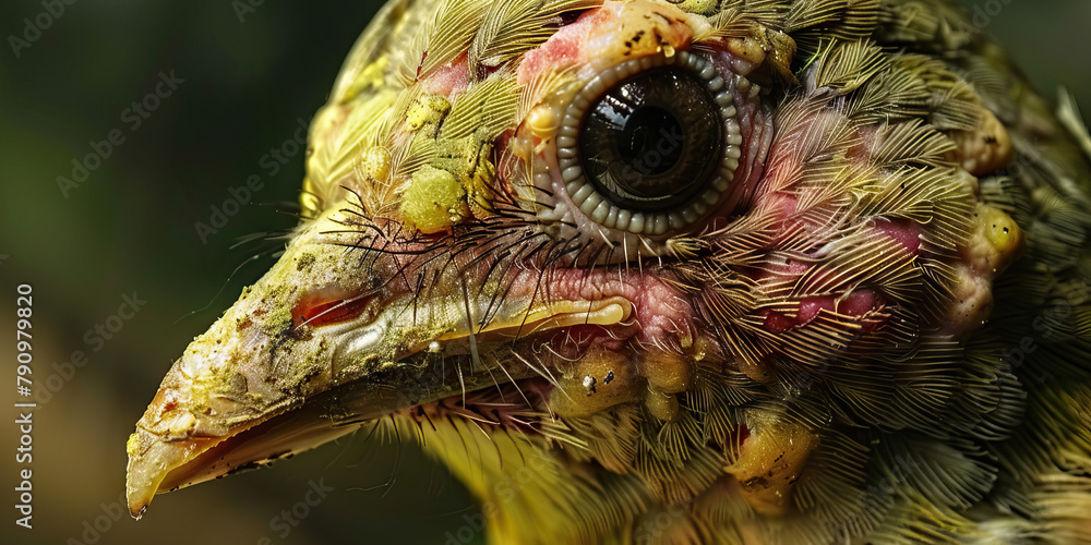 Illustration Stock Avian Pox: The Skin Lesions and Difficulty Breathing ...