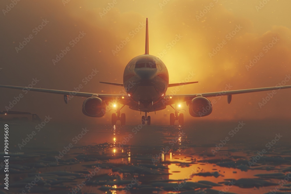 Plane crash airplane on runway catastrophe burning wrecks engine fire ...