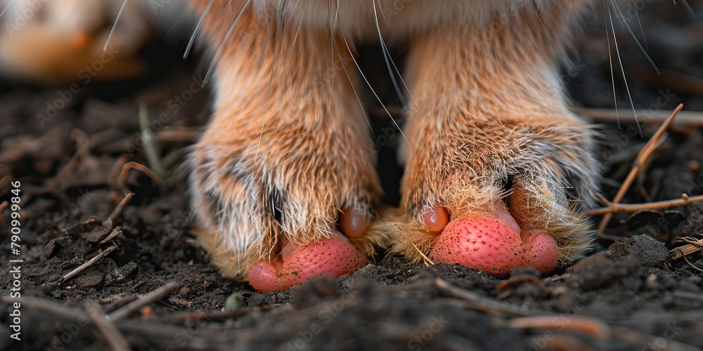 Illustration Stock Rabbit Sore Hocks: The Redness and Lesions on Foot ...
