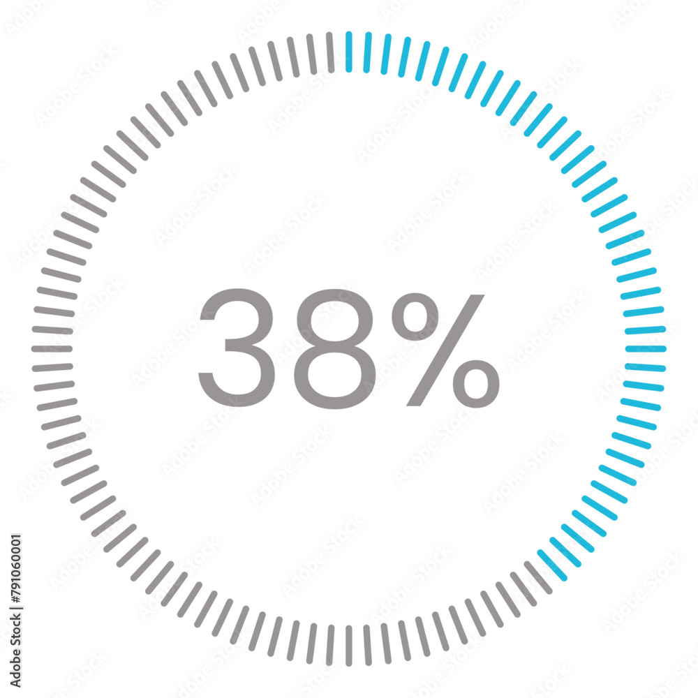 38% Loading. 38% circle diagrams Infographics vector, 38 Percentage ...