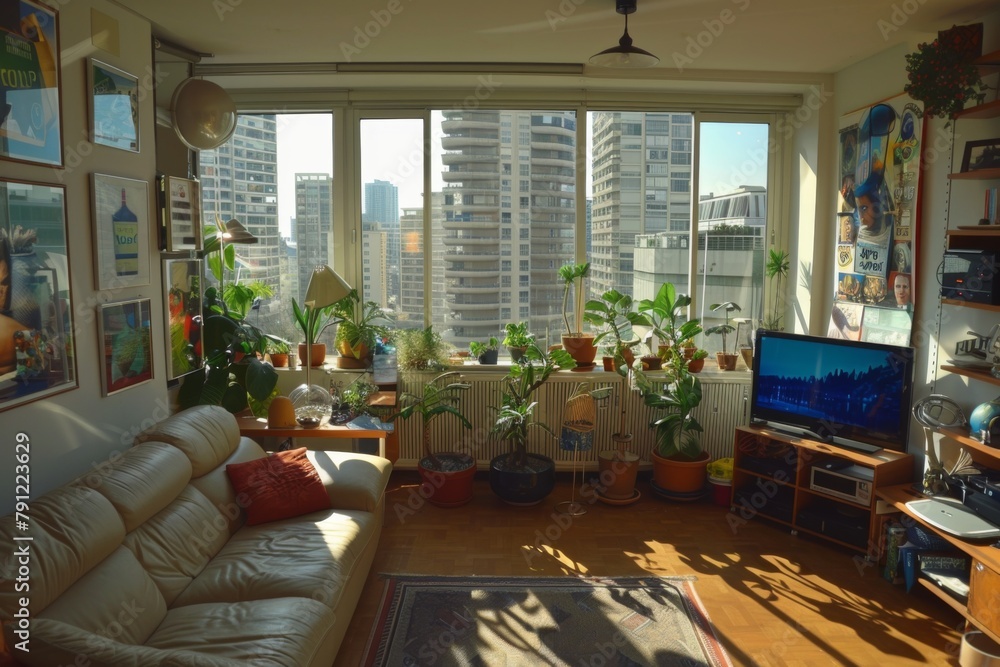 Creative art room showroom living room full of paintings pictures ...