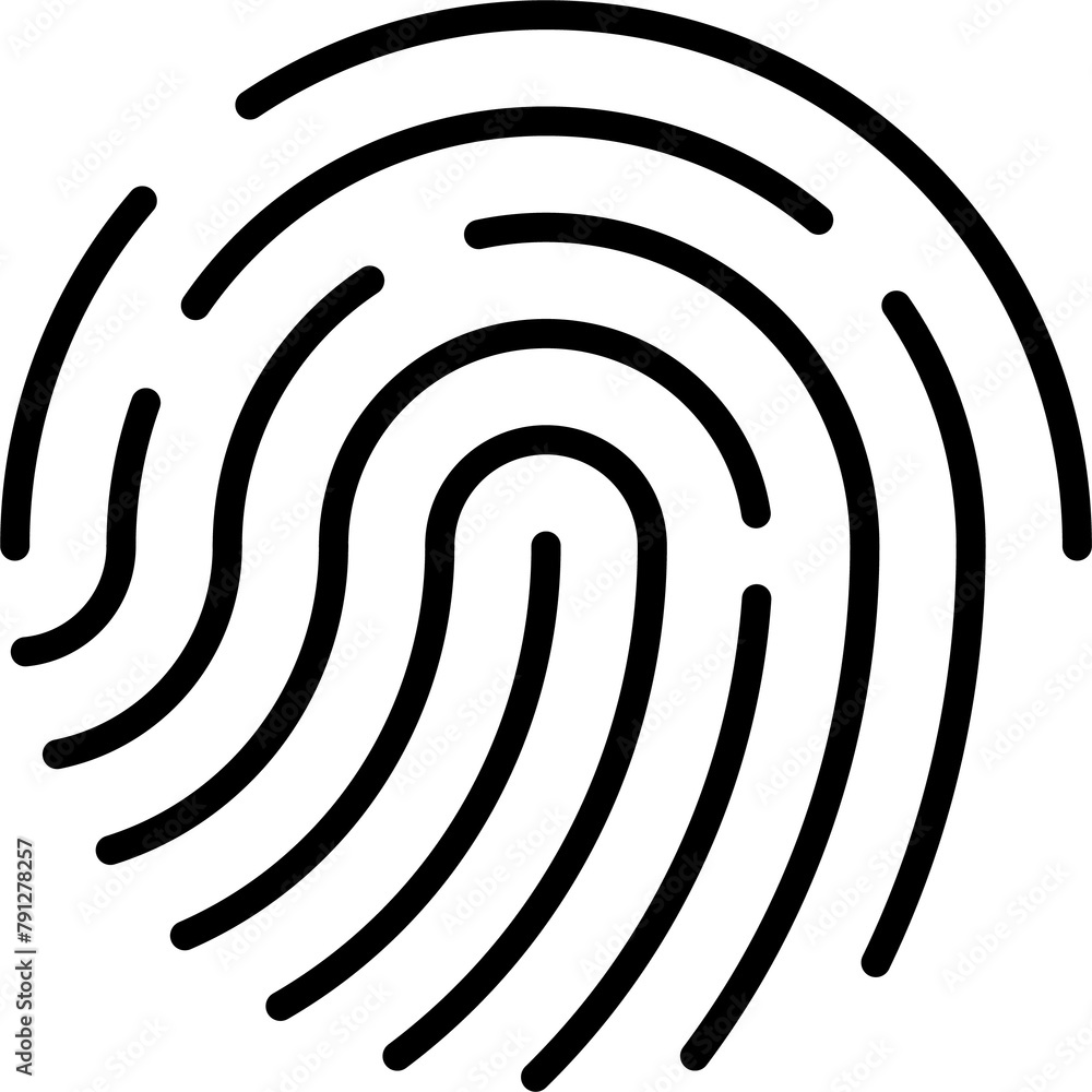 Finger Print Identity Symbol Fingerprint Icon Thumbprint Sign Vector Illustration Thumb Print