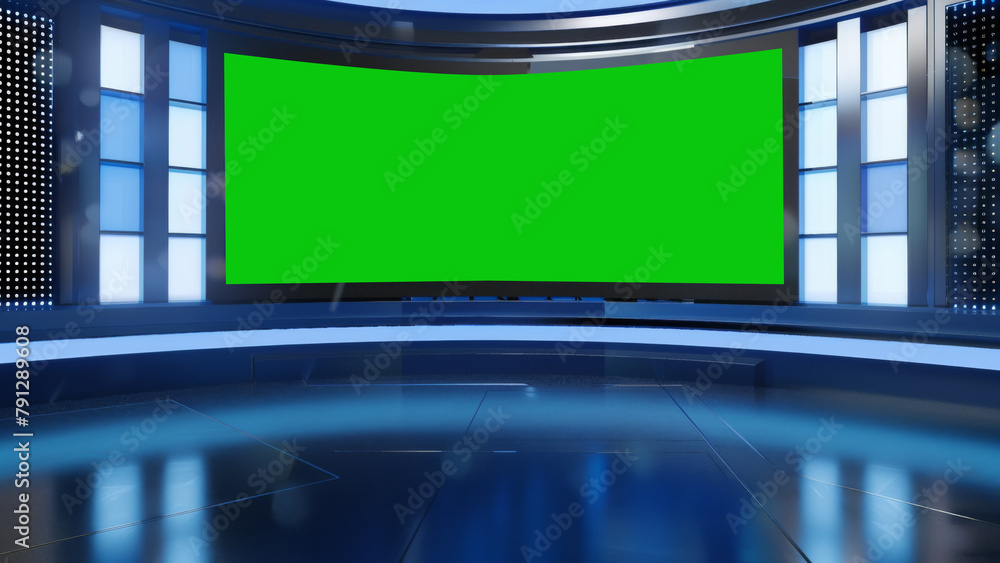 Chroma tv screen studio virtual background Stock Illustration | Adobe Stock