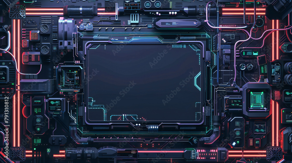 cyberpunk style frame border background Stock Illustration | Adobe Stock