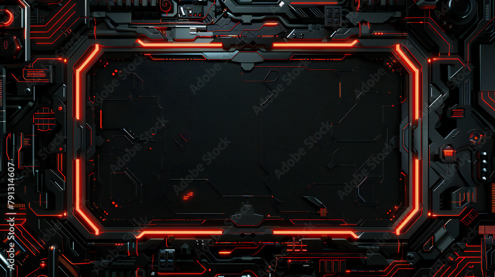 cyberpunk style border frame background Stock Photo | Adobe Stock