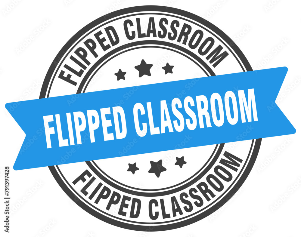 flipped classroom stamp. flipped classroom label on transparent ...