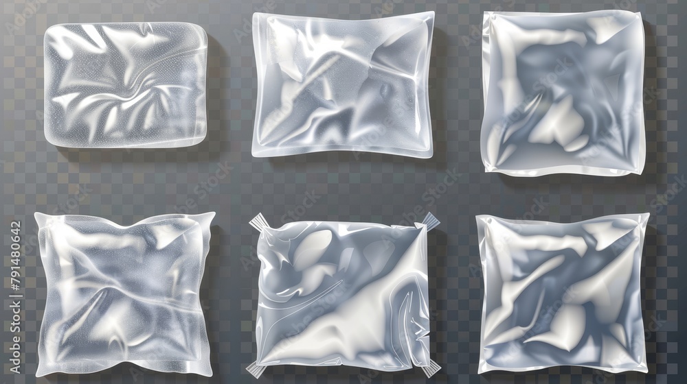 This realistic plastic wrap overlay design is set on a transparent ...