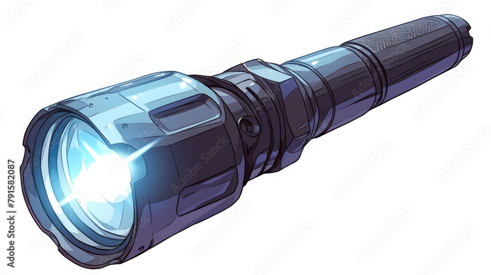 An engaging cartoon 2d design of a flashlight icon perfect for web ...