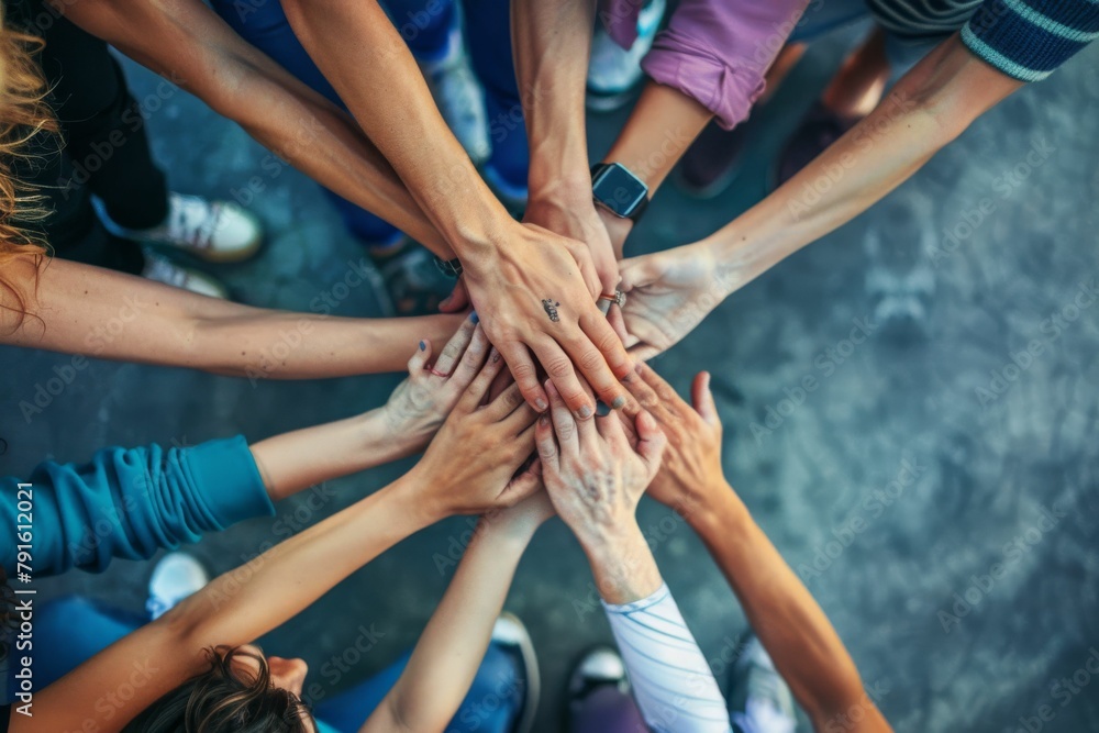 Diverse group of people embracing in unity - equity and inclusion ...