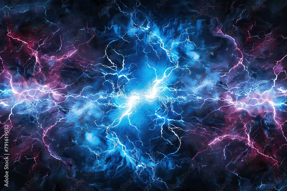 Generative ai on theme of scary bright electric lightning bolt with ...